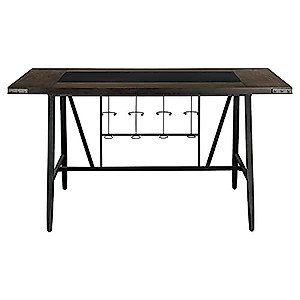 Lexicon Appert Transitional Metal Counter Height Dining Room Table in Dark Gray