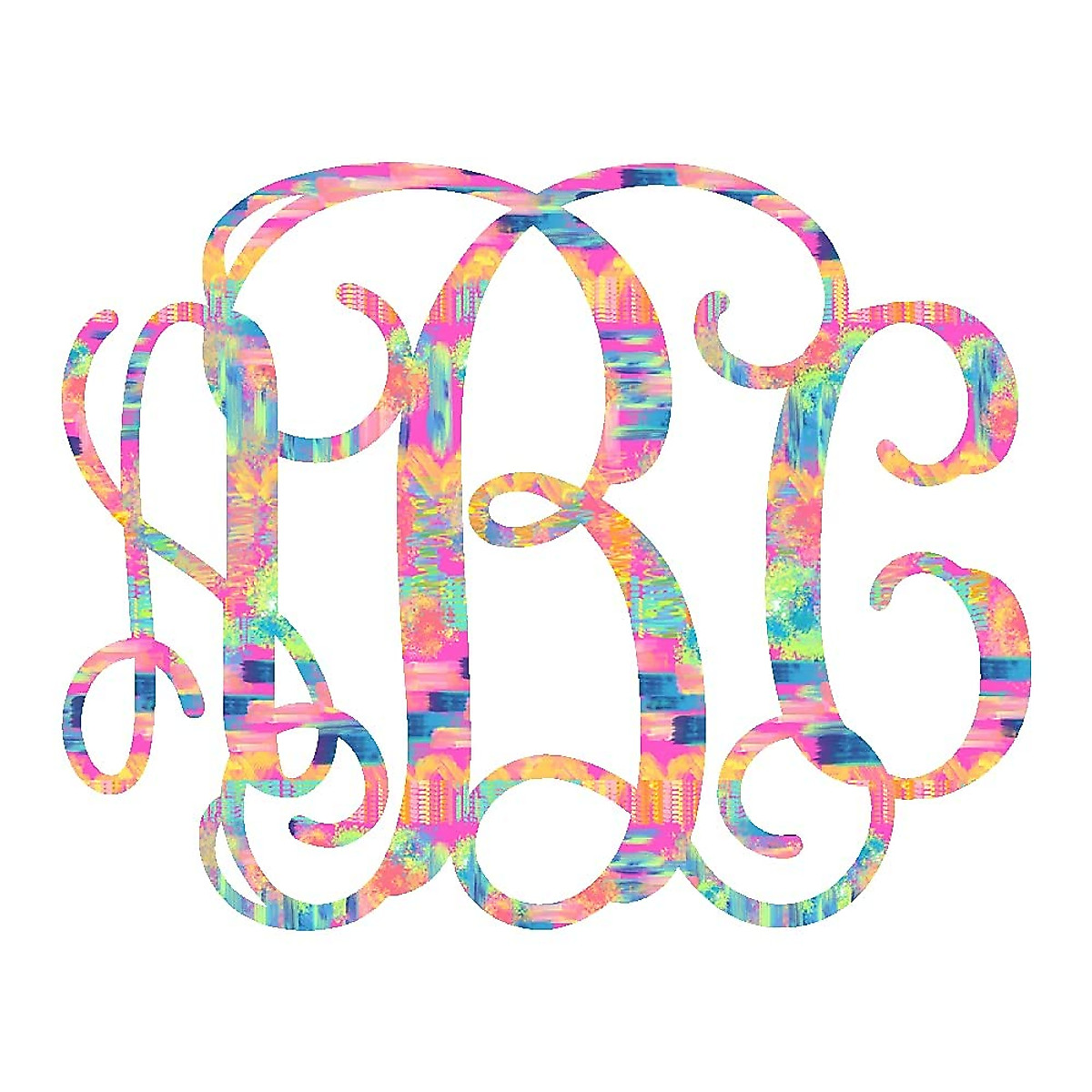 Patterned Vine Monogram Decal Sticker - 20 Pattern Options - for Cups, Tumblers, Laptops, Cars, Etc.