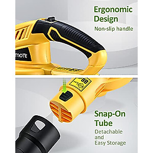 OMOTE Cordless Leaf Blower with Battery & Charger, Low Noise, Lightweight, Easy One-Button Control, Battery Powered, 177 CFM for Blowing Leaves, Lawn Care, Dust & Other Debris