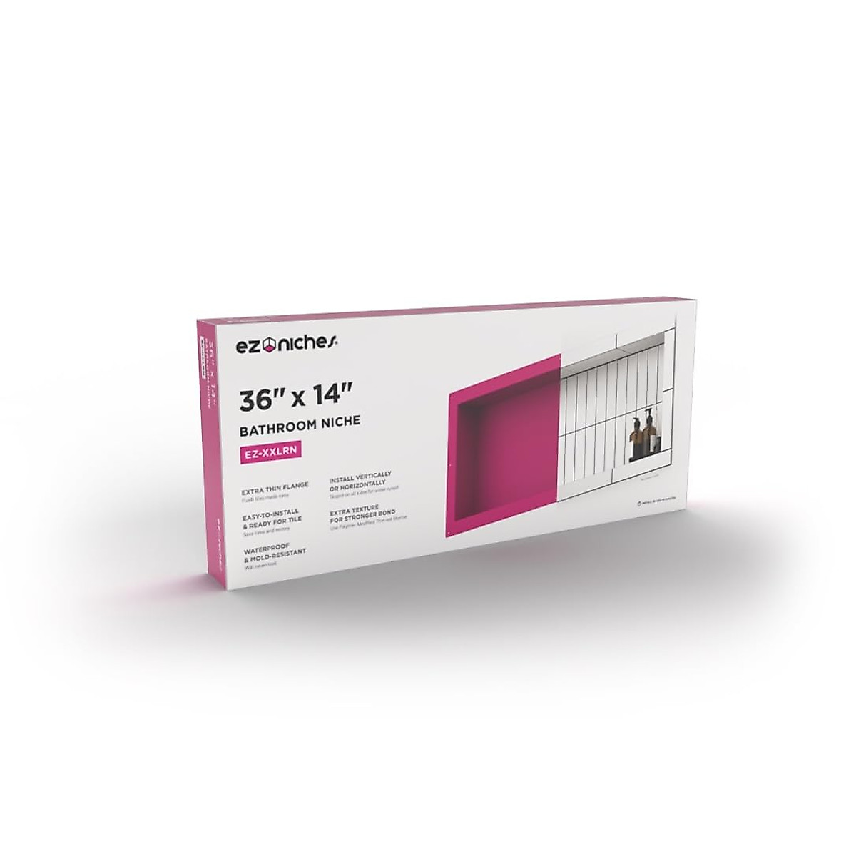 EZ-NICHES - USA - Ready for Tile Niche Preformed Bathroom Recess It Shower Shampoo Shelf (14" X 36")