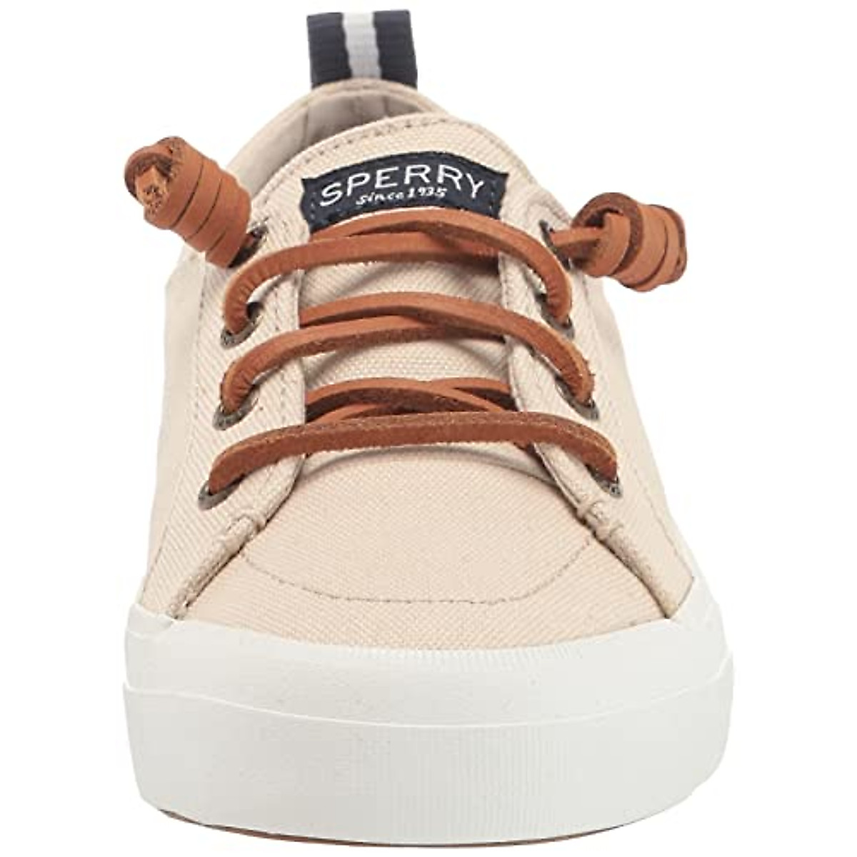 Sperry Womens Crest Vibe Linen Sneaker, Oat, 9