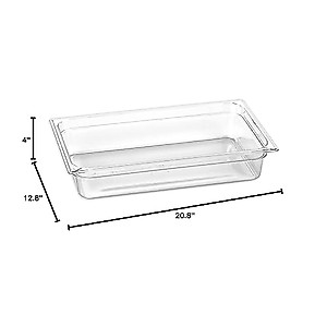 Carlisle FoodService Products StorPlus Plastic Food Pan, 4 Inches, Clear