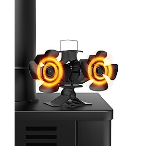 HIDALIFE Wood Stove Fan Heat Powered, Fireplace 8 Blades Fan,Dual Motor Tent Heater and Portable Stove Fan,Thermal Eco Fan for Gas Wood Burner Stove Accessories