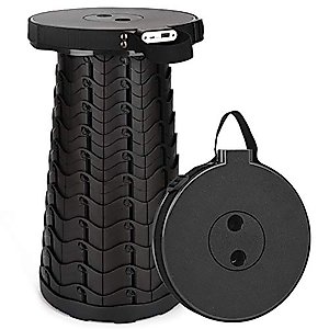 Hesanzol 3rd Gen Portable Telescopic Stool with Mobile Charger, Indoor/Gardening/Outdoor Camping Retractable Stool Built-in Phone Charger for iPhone Android Load Capacity 400lbs