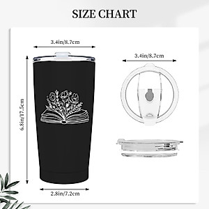 Yipaidel Floral Book 20 OZ Stainless Steel Vacuum Insulated Tumblers Lids Mug, Inspirational Gifts for Sister Best Friends Coworkers, Mothers Day Christmas, Gifts for Mom From Daughter