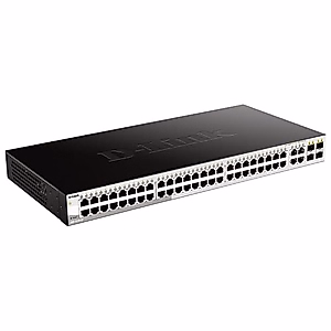 D-Link 52-Port Gigabit Smart Managed Switch | 48 GbE + 4 Combo SFP Ports | L2+ | Static Routing | VLANs | Cable Diagnostics | Web Managed | Rackmount | NDAA Compliant | Lifetime Warranty (DGS-1210-52)