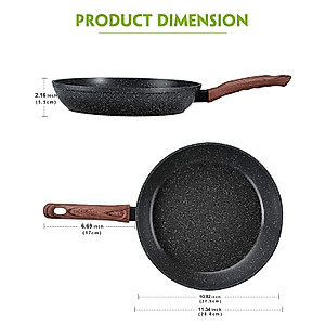 FAVIA 11in Non-stick Frying Pans Skillet Induction Compatible Dishwasher Safe PFOA Free