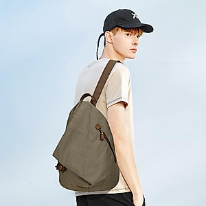 Canvas Vintage Backpack – Large Casual Daypack Outdoor Travel Rucksack Hiking Backpacks for Men Women