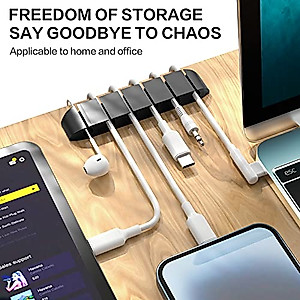 Adhesive Cord Holders 10 Pack, Cable Clips,Ideal Cable Cords Management for Organizing Cable Wires-Home, Office, Car, Desk Nightstand-White