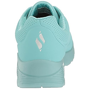 Skechers Kids Girls Uno Ice Sneaker, Turquoise, 2 Little Kid