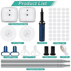 2 Set Balloon Column Kit for Floor, VETOGETHER 1-7 Feet Adjustable Balloon Columns Holder Stand Kit with Base, Tall Balloon Tower Stand Kit with Metal Pole, Ballon Pillars for Party Decorations