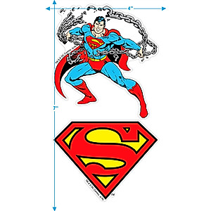 Toddler Superman Classic Logo T Shirt & Stickers (4T)