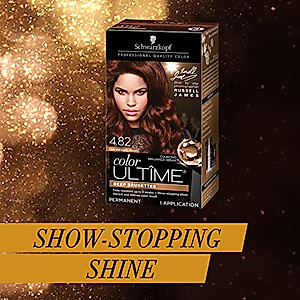 Schwarzkopf Color Ultime Permanent Hair Color Cream, 4.82 Dark Mahogany Brown (Packaging May Vary)