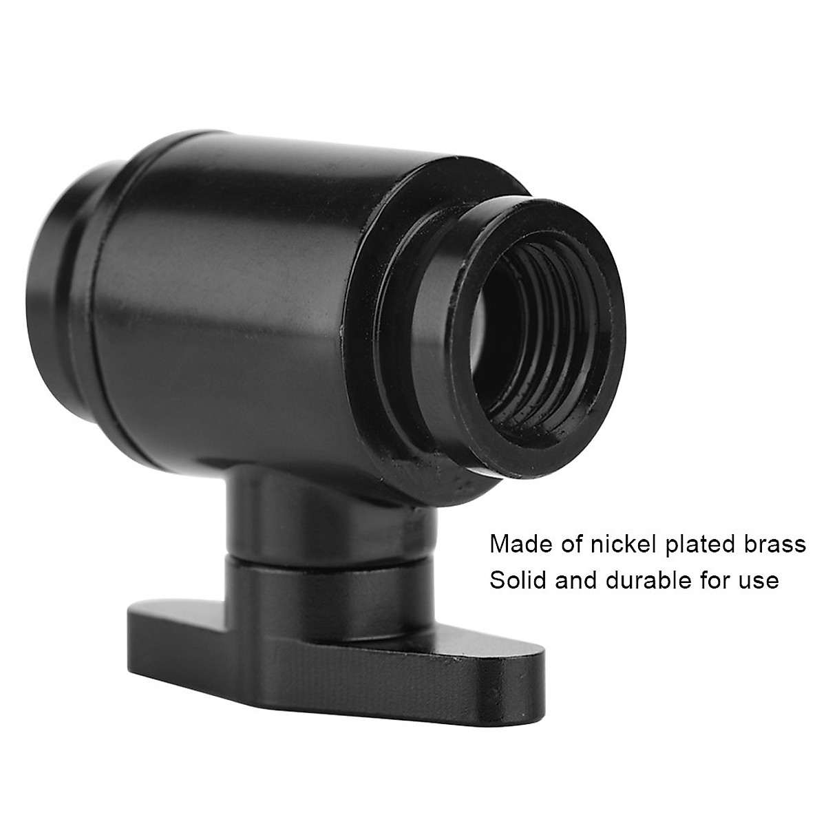 Mini Water Cooling Valve G1/4" Thread Internal Dentition PC Water Radiator Water Ball Valve for Computer Water Cooling System (Black Handle)