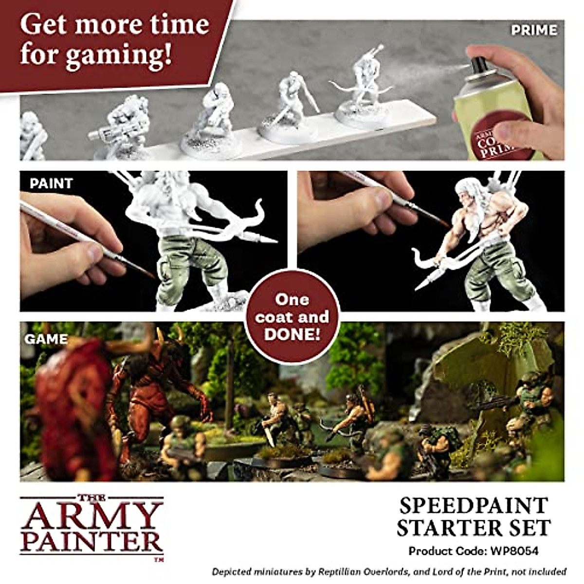 The Army Painter Speedpaint Starter Set - 10x18ml Speed Model Paint Kit Pre Loaded with Mixing Balls and 1 Brush- Base, Shadow and Highlight in One Miniature and Model Paint Set for Plastic Models