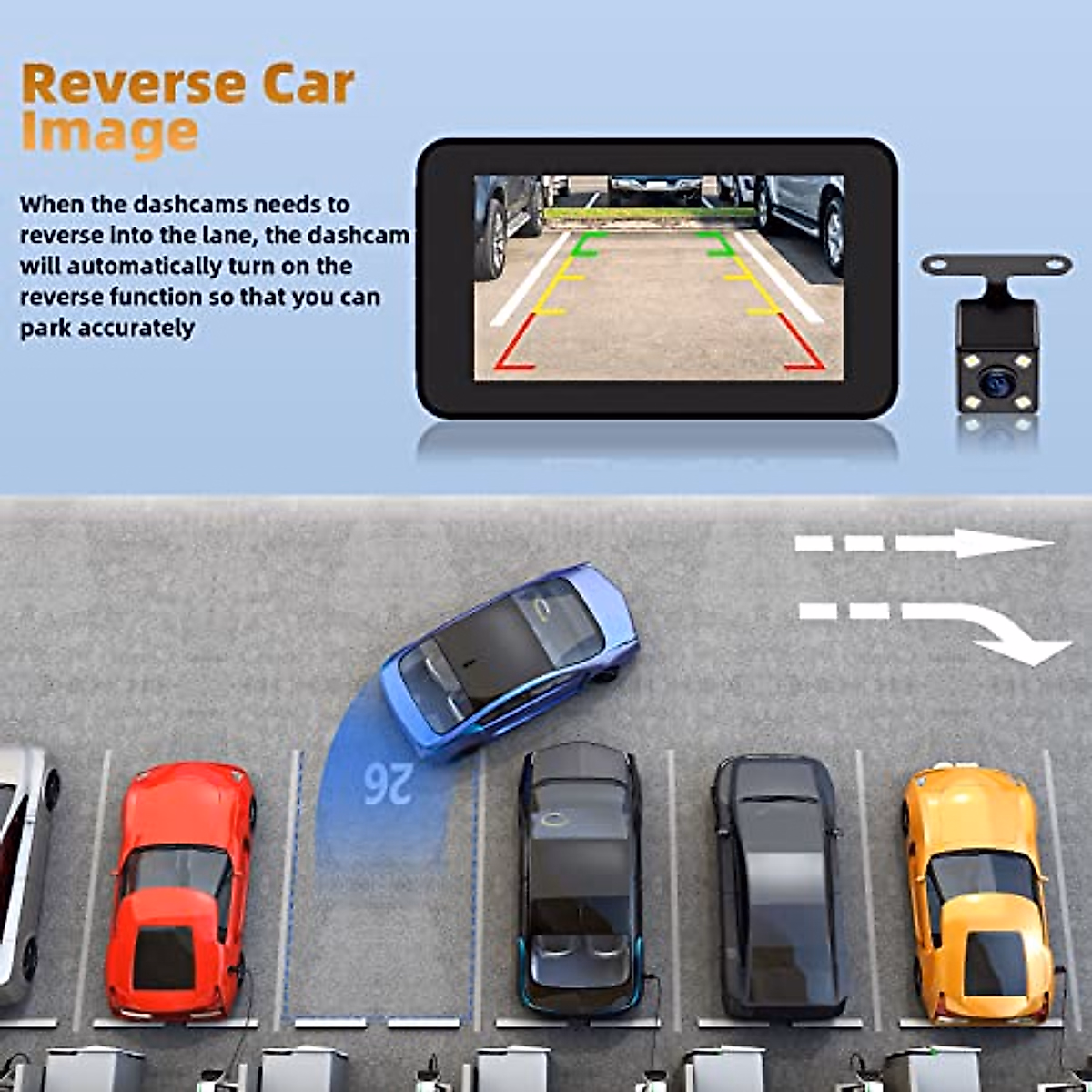 Dash Cam Front and Rear, 4K Full HD Dashcam for Cars,170°Wide Angle Dashboard Cameras with 3 Inches, Super Night Vision, G-Sensor, Loop Recording, 24 Hours Parking Monitor with 32GB Card