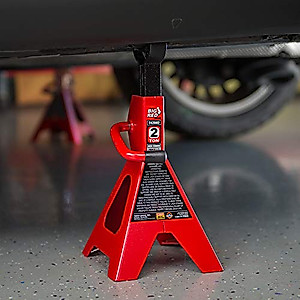 BIG RED T82001S Torin Hydraulic Trolley Service/Floor Jack Combo with 2 Jack Stands and Blow Mold Carrying Storage Case, 2 Ton (4,000 lb) Capacity, Red