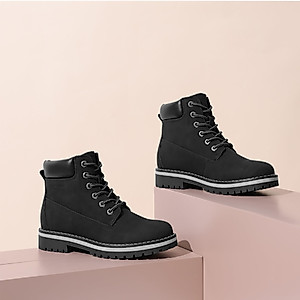 Bruno Marc Women's Winter Snow Boots,Faux Fur Lining Ankle Booties,Ladies Comfortable Work Short Boots Outdoor,Black,Size 10,SBSB2303W