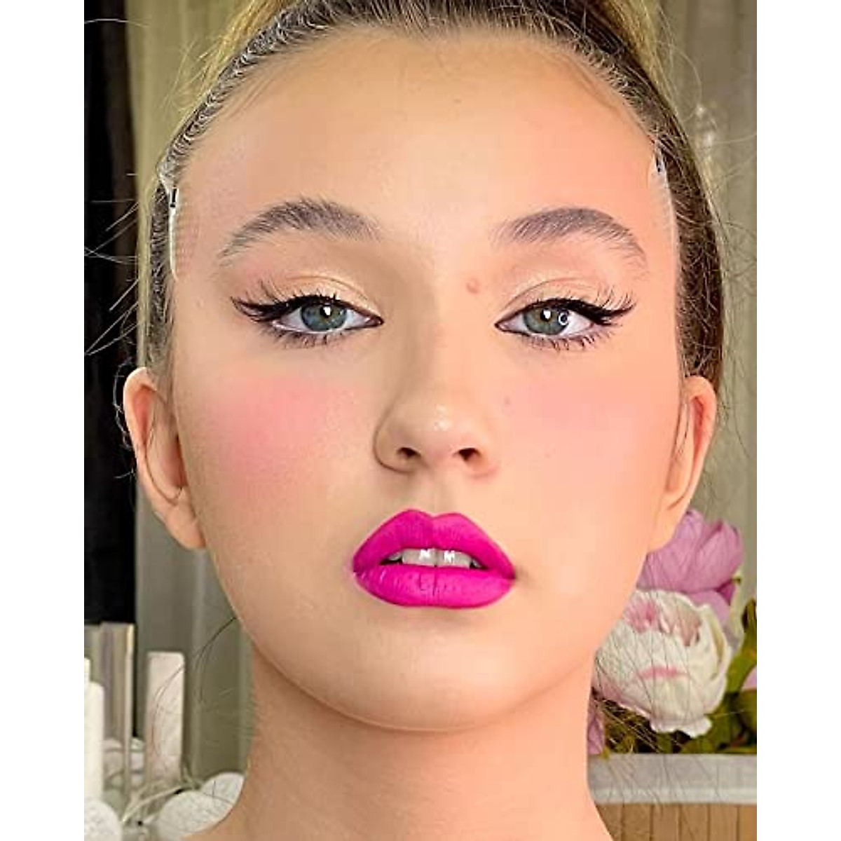 Oulac Matte Barbie Pink Lipstick for Women, Liquid Long Lasting Lip Stick Waterproof, Smudge-Proof, Creamy High Pigmented Formula with Rose Oil, Vegan & Cruelty-Free,Pink M06