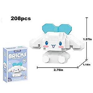 Lelcaesar Kawaii Mini Building Blocks Cute Anime Figures Toys Desk Accessories,Room Decoration,Cartoon Block Model Kit for Intelligence Education, Birthday Gift