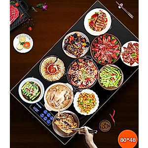 Buffet Warming Tray Hot Plate with Adjustable Temperature Control, Party Chafing Dish, Electric Food Warmer for Kitchen, Dining Room,Black,16x11inch (Black 31x19inch)