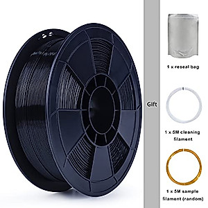 ZIRO PETG Filament 1.75mm,3D Printer Filament PETG 1.75 1KG(2.2lbs), Dimensional Accuracy +/- 0.03mm,Black