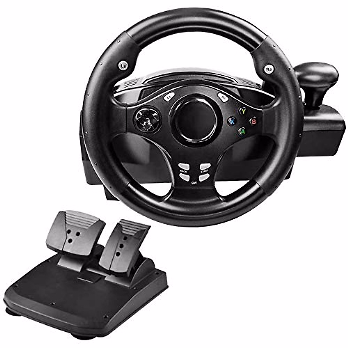 Dual-Motor Racing Wheel, 270 Degree Rotation Steering Wheel for PS3/PS4/XBOX ONE/Xbox 360/NS Switch/PC/Android, with Pedals, Gear Shifter