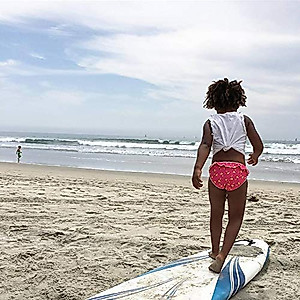 Imse Vimse Reusable Swim Diaper for Baby and Toddler Girls with Ruffle and Snaps (Pink Flamingo, S 13-17 lbs)