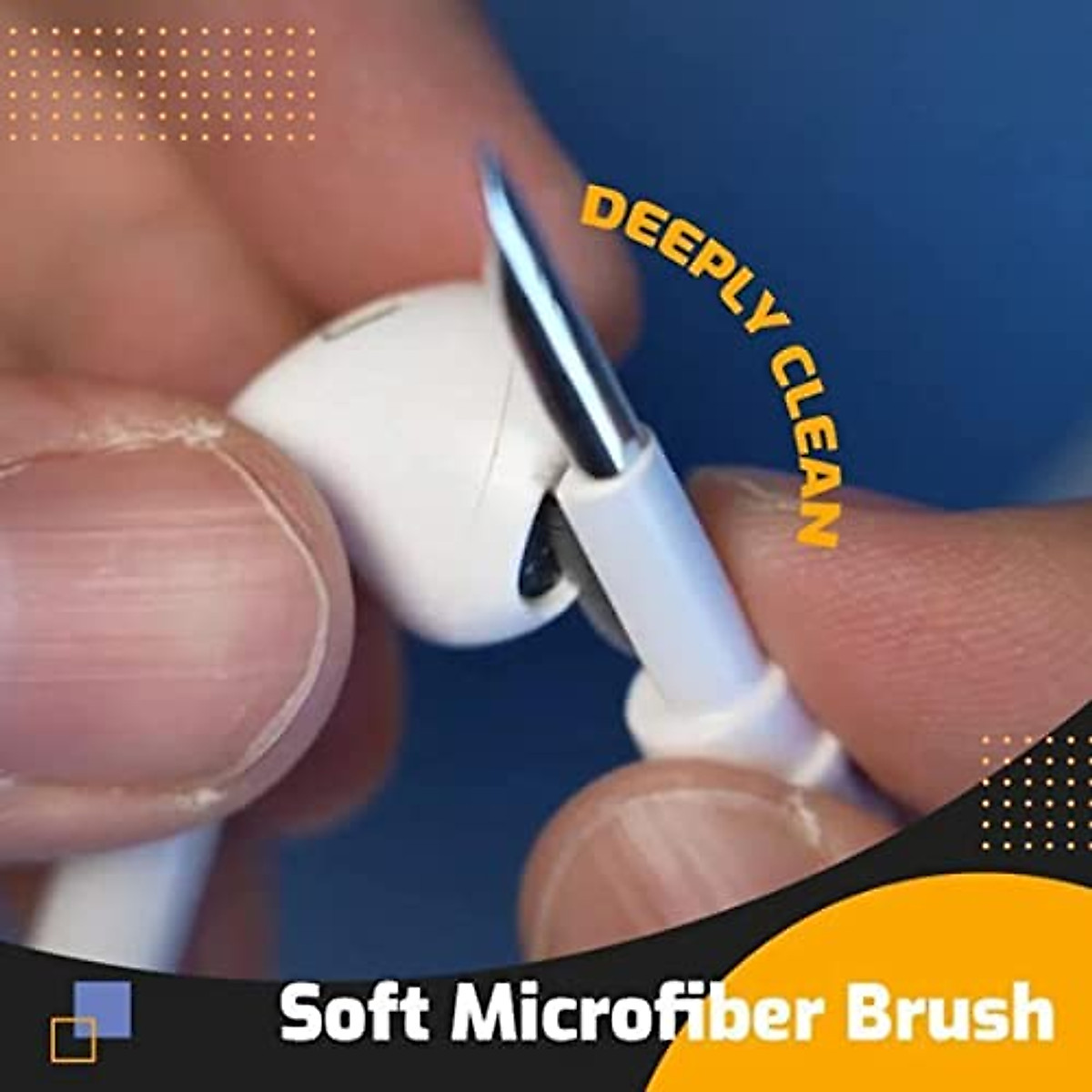 Goodliest 3 in 1 Earbuds Cleaning Pen Portable Earphone Cleaning Pen Earphone Accessories with Soft Brush for Computers Camera Phone White B