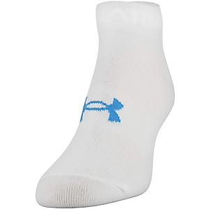 Under Armour Women's Essential Lightweight Low Cut Socks, 6-Pairs, White, Medium