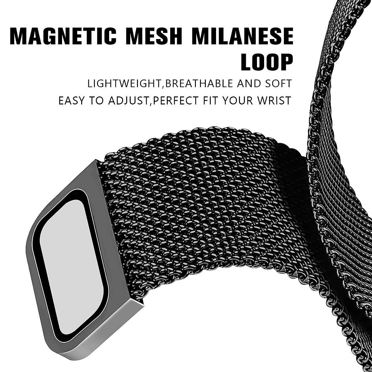 HAYONLIY Magnetic Bands Compatible for Samsung Galaxy Watch 7/FE/6/5/4 40mm 44mm, 5 Pro, Watch 4/6 Classic 42mm 46mm 43mm 47mm, 20mm Mesh Stainless Steel Bling Strap, Dressy Wristband for Women