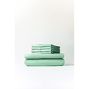 Queen Size Sheet Set - 6 Piece Set - Hotel Luxury Bed Sheets - Extra Soft - Deep Pockets - Easy Fit - Breathable & Cooling Sheets - Wrinkle Free - Comfy - Spa Blue Sheets - Queens Sheets - 6 PC