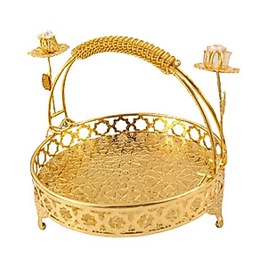 Generic European Style Serving Tray Dried Food Tray Organizer Wedding Gift Cupcake Dessert Party Display Fruit Tray, Aureate Small