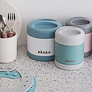 Beaba Stainless Steel Insulated Food Jar, 16 oz (Cloud)