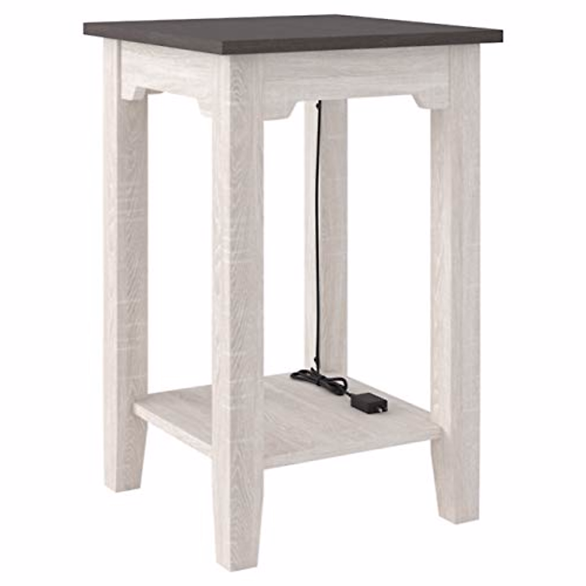 Signature Design by Ashley Dorrinson Square Modern Farmhouse End Table and Side Table Bundle, Two Tone White & Brown