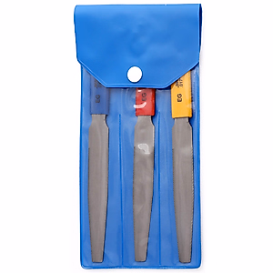 Holmer Tapered Nut Files Double Edge Nut Slotting Files Set Fret Crowning Files Luthier Tools for Electric Guitar Set of 3Pcs.