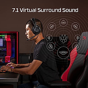 HyperX Cloud Revolver - Gaming Headset with HyperX 7.1 Surround Sound, Signature Memory Foam, Premium Leatherette, Steel Frame, Detachable Noise-Cancellation Microphone