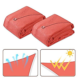 BELLE DURA 16'X16'X16' Triangle Rust Red Sun Patio Shade Sail Canopy Use for Patio Backyard Lawn Garden Outdoor Awning Shade Cover-185 GSM-Block 98% of UV Radiation-5Years Warranty