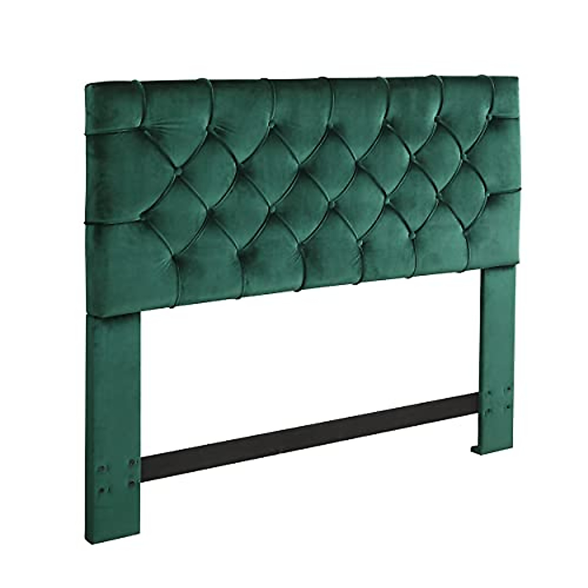 Iconic Home Rivka Headboard Velvet Upholstered Diamond Button Tufted Modern Transitional, Twin, Green