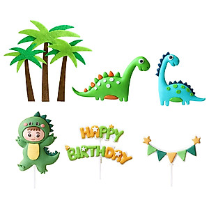 Gyufise 9 Pack Dinosaur Cake Decorations Dinosaur Babyshower Happy Birthday Cupcake Topper Dinosaur Cake Toppers for kids Birthday Baby Shower Party Supplies