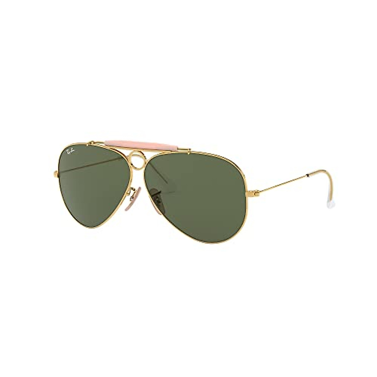 Ray-Ban RB3138 Shooter Aviator Sunglasses, Gold Blush/G-15 Green, 62 mm