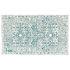 Juvale Vintage Area Rug, 3x5 Woven Bohemian Style Decor for Living Room (Light Blue)