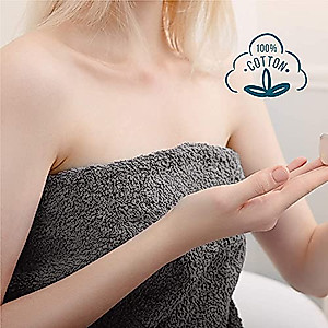 Simpli-Magic Towel Set, 2 Bath Towels, 2 Hand Towels, and 4 Washcloths (8 Piece Set), Ring Spun Cotton Highly Absorbent Towels for Bathroom, Shower Towel (Gray)