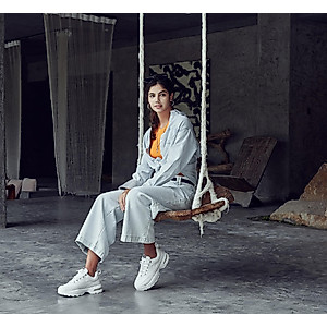 Vepose Women's 8019 Fashion Sneakers, Air Cushion Lace-up Walking Sneakers, Grey, Size 8 US -Memory Foam Running Shoes(CJY8019 Grey 08)