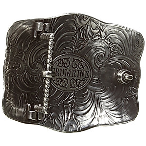 Nocona Men's Crumrine Silver Bison Scaloped Buckle, One Size