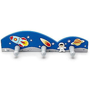 Mousehouse Gifts Children's Rocket Space Themed Triple Coat Hook Wall Hook for Boys Nursery or Bedroom Decoration