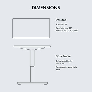 FLEXISPOT Electric Standing Desk White Whole Piece 48 x 30 Inch Desktop Adjustable Height Desk Home Office Computer Workstation Sit Stand up Desk (White Frame + 48inch White Top, 2 Packages)