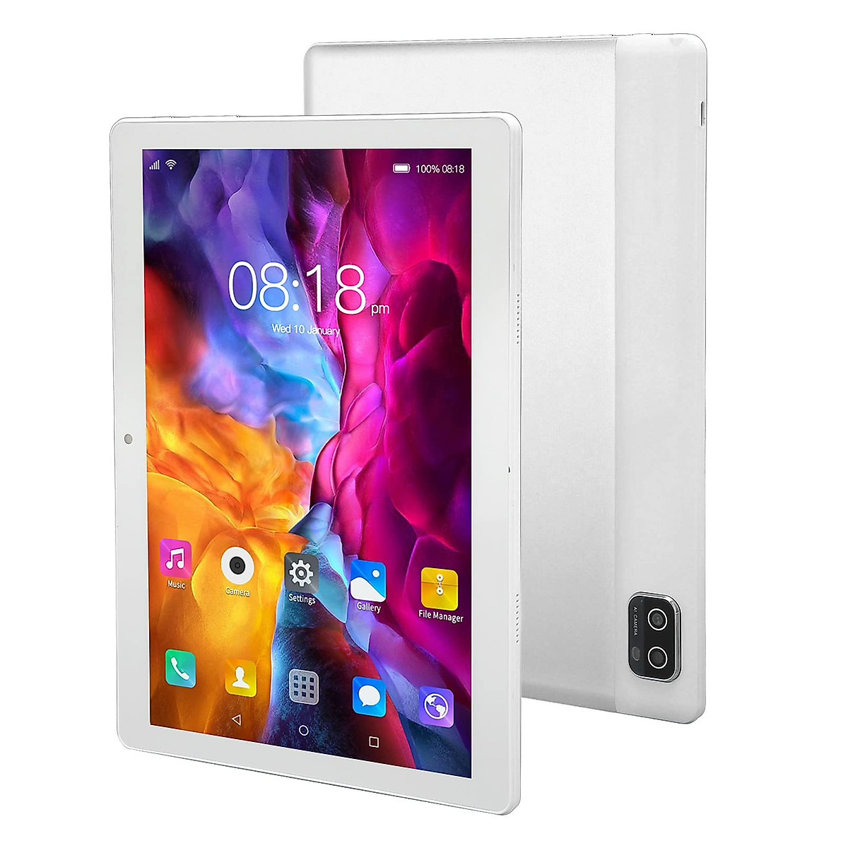 5G Tablet, Silver MT6592 10 Core 12 100240V 5G WiFi Calling 10.1in Tablet for Work (US Plug)