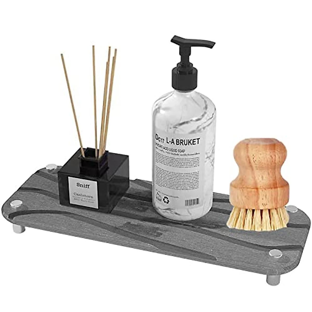 IEVEY Instant Dry Kitchen Sink Organizer Sponge Holder for Kitchen Sink, Under Sink Organizer with a Diatom Mud Base, Suitable for Sink Organizers in Kitchens, Bathrooms, Pantries