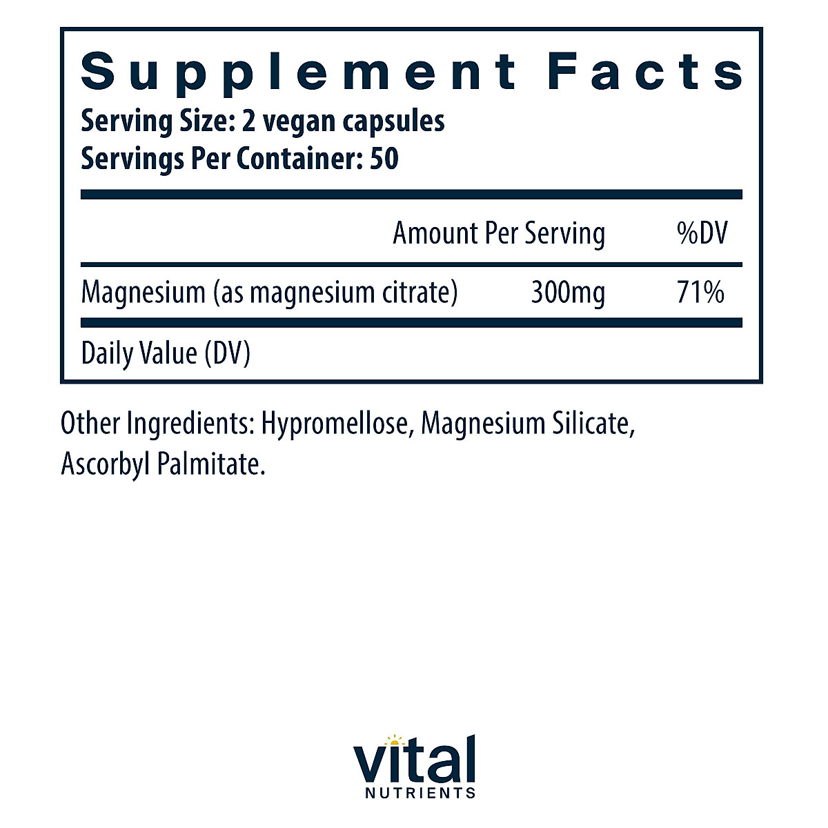 Vital Nutrients Magnesium Citrate 150mg | Promotes Relaxation | Supports Sleep, Bone, Heart, Muscle, Kidney, & Nerve Health* | Vegan Supplement | Gluten, Dairy, Soy Free | 100 Capsules